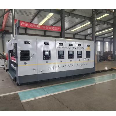China Corrugated Box Printing Machine with PLC Control 4 Color Flexo Print Die Cutter Slotter for Production of Various Board Sizes for sale