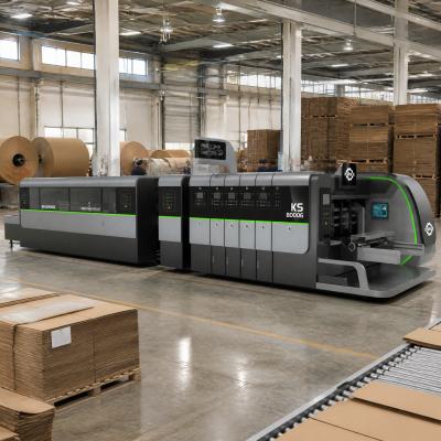 China High Speed Full Automatic Advanced Flexo Printer Slotter Die Cutter Glue Inline for sale