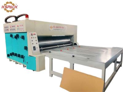 China Chain Feeder Semi Auto 1-4 Colors Fruit Box Pizza Box Corrugated Box Printing Machine cardboard slot and die-cut for sale