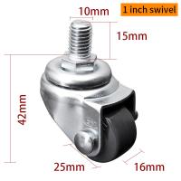 China Grey 1 Inch Swivel Caster Wheels Threaded 30Kg 25mm Castor Wheels 201S-72 for sale