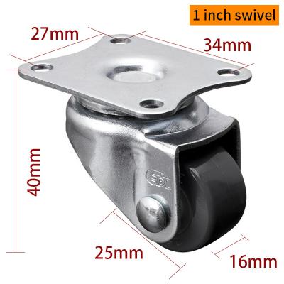 China PP Core 1 Inch Rigid Caster Wheels For Furniture Legs 201P-72 for sale