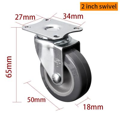 China EDL Mini Duty Casters 2inch 30Kg Plate TPU by Rigid, Swivel and Brake type for sale