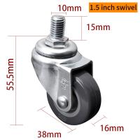 China EDL Mini Caster Wheels 1.5inch 30Kg Grey Color TPU by Swivel and Brake 2015S-72 for sale