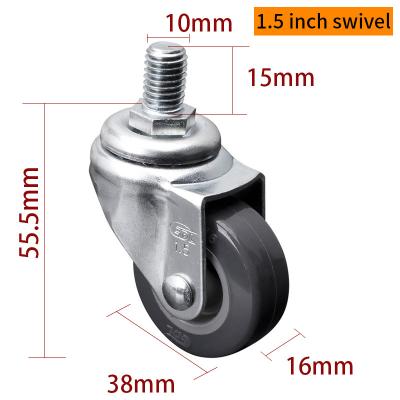 China EDL Mini Caster Wheels 1.5inch 30Kg Grey Color TPU by Swivel and Brake 2015S-72 for sale