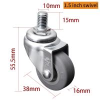 China EDL Mini Caster Wheels 1.5inch 30Kg TPE by Swivel and Brake Silent Movement for sale