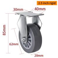 China Industrial Swivel Casters 2.5 Inch 62mm Small Caster Wheels For Furniture for sale