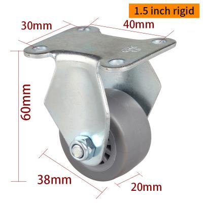 China EDL Mini Caster Wheels 1.5inch 30kg Plate TPE  by Rigid, Swivel and Brake type for sale