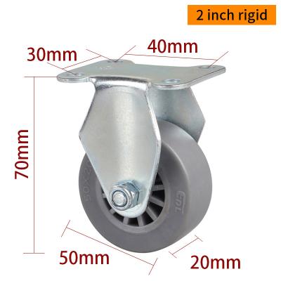 China EDL Mini Caster Wheels 2inch 30kg Plate TPE  by Rigid, Swivel and Brake type for sale