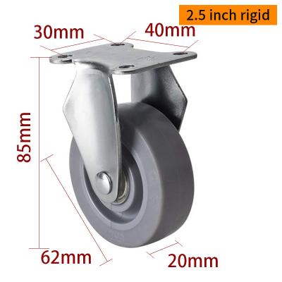 China 2 Inch Rigid Caster Wheels 35kg Mini Swivel Casters 2625P-56 for sale