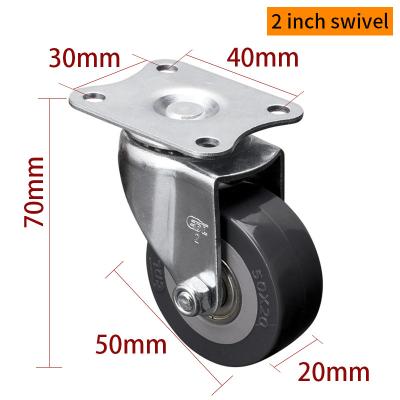 China 40kg 2 Inch 50mm Mini Caster Wheels TPU Tiny Small Casters 262P-76 for sale