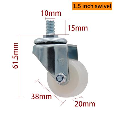 China Small Swivel Wheel Caster 1.5 Inch 40kg TPA Threaded Caster Wheels 2615S-23 for sale