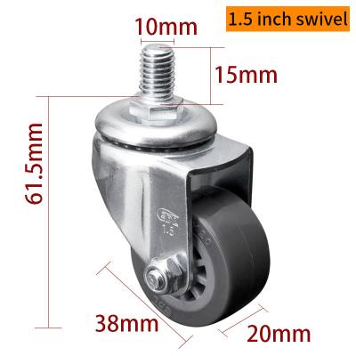 China EDL 1.5 Inch 38mm Mini Swivel Caster Wheels With Brakes 2615S-73 for sale