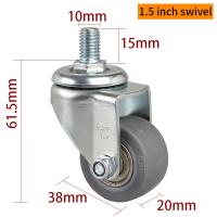 China 2615S-56 Mini Caster Wheels 1.5 Inch 38mm 35kg Threaded Chair Casters for sale