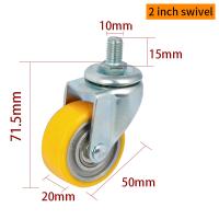 China Light Duty Mini Castor Wheels Yellow 2 Swivel Caster Wheels 262S-86A for sale