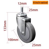 China Light Duty Zinc Coating 4 Inch Swivel Caster Wheels 100mm 3714S-57 for sale