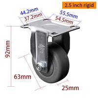 China EDL Light TPE  Casters Zinc Coating  2.5inch 70kg Plate by Rigid,Swivel and Brake type for sale