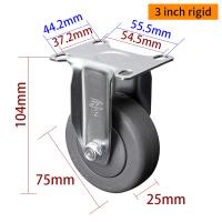 China 3 Inch Replacement Caster Wheels , 100mm Castors With Brakes 3713P-57 for sale