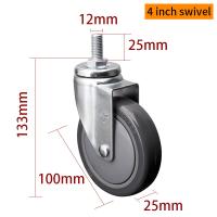 China 4 Inch Metal Caster Wheels Light Duty 100mm Swivel Castors 3714S-77 for sale
