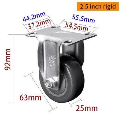 China ISO9001 Light Duty Casters 63mm 2.5 Inch Caster Wheel Rigid Zinc Coating for sale