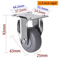 China EDL Light TPE  Casters  Chrome Coating  2.5inch 70kg Plate by Rigid,Swivel and Brake type for sale