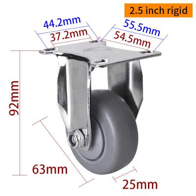 China EDL Light TPE  Casters  Chrome Coating  2.5inch 70kg Plate by Rigid,Swivel and Brake type for sale