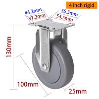 China Chrome Coating 4 Inch Industrial Casters Wheels 100mm 3724P-57 for sale