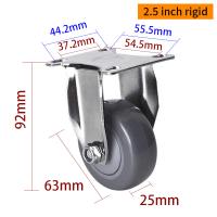 China EDL Light TPU  Casters Chrome Coating 2.5inch 80kg Plate by Rigid, Swivel and Brake type 37225P-77 for sale
