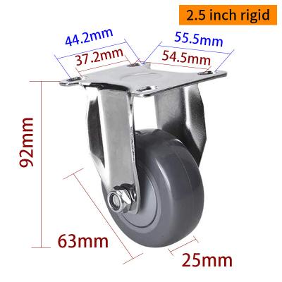 China EDL Light TPU  Casters Chrome Coating 2.5inch 80kg Plate by Rigid, Swivel and Brake type 37225P-77 for sale