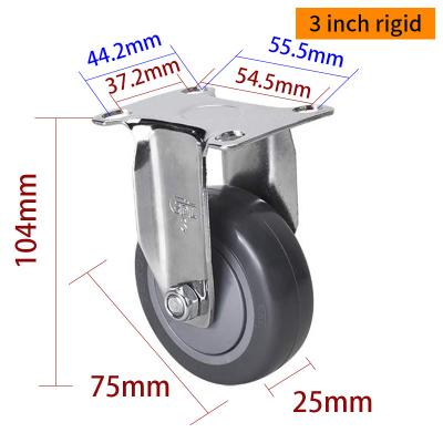 China 3 Inch Metal Caster Wheels Industrial Light Duty Castors 3723P-77 for sale