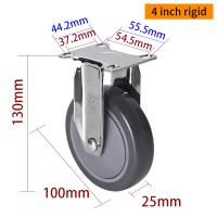 China RoHS Grey Chrome Coating 4 Inch Castor Wheels 80kg Load Capacity for sale