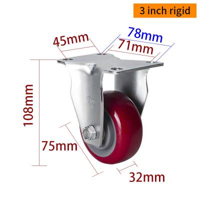 China EDL Medium Duty 3inch 150kg Plate TPU Caster by Rigid, Swivel and Brake type for sale