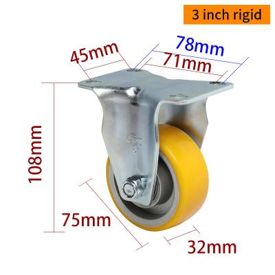 China EDL Medium Duty 3inch 150kg Plate TPU Caster by Rigid, Swivel and Brake type for sale
