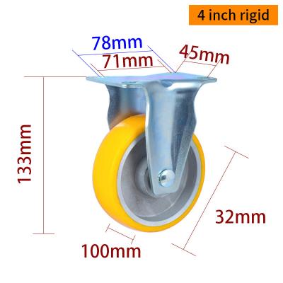 China EDL Medium Duty 4inch 150kg Plate TPU Caster by Rigid, Swivel and Brake type 504P-86A for sale