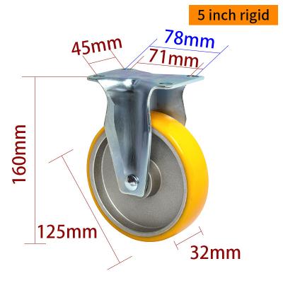 China EDL Medium Duty 5inch 150kg Plate TPU Caster by Rigid, Swivel and Brake type for sale