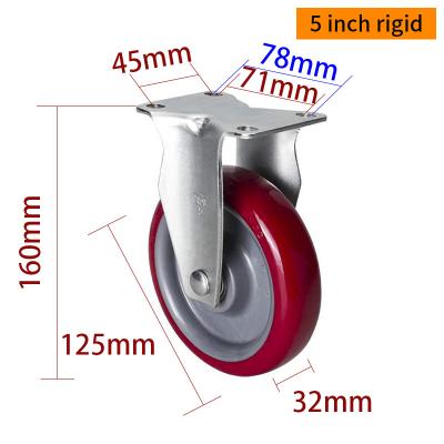 China EDL Medium Duty 5inch 150kg Plate TPU Caster by Rigid, Swivel and Brake type for sale