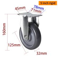 China EDL Medium Duty 5inch 150kg Plate TPU Caster by Rigid, Swivel and Brake type for sale