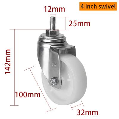 China EDL Medium Duty 4inch 150kg Threaded TPA Caster by Swivel and Brake type 504S-26 for sale