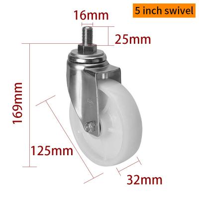 China EDL Medium Duty 5inch 150kg Threaded TPA Caster by Swivel and Brake type 505S-26 for sale