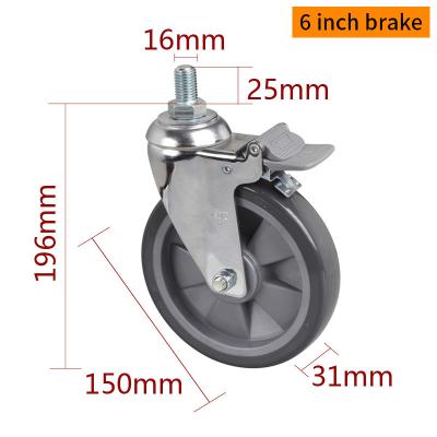 China 6 Inch 150mm Industrial Castors And Wheels Chrome Coating 5726S-77 for sale