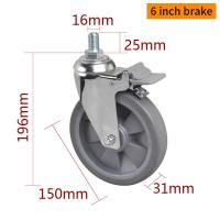 China 6 Inch Industrial Casters And Wheels 110kg Load Chrome Coating 5726S-57 for sale