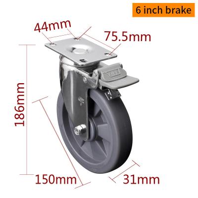 China 110kg Load Industrial Caster Wheels Chrome Coating Swivel Plate Caster for sale