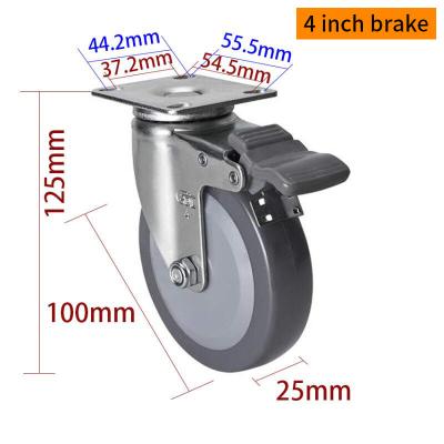 China Commercial / Industrial Light Duty Casters 4 Inch Swivel Wheels for sale