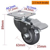 China EDL Light Duty 2.5inch 80kg Plate TPU Caster by Rigid, Swivel and Brake type for sale