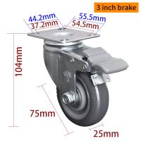 China 80kg load Light Duty Casters Zinc Coating 3 Inch Swivel Casters 363P-76 for sale