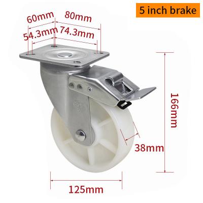 China EDL‌ Medium Duty 5inch Caster TPA Plate by Rigid , Swivel and Brake Type 250kg 665P-26 for sale
