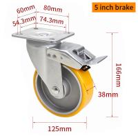 China EDL‌ Medium Duty 5inch Aluminum Caster Plate by Rigid , Swivel and Brake Type 300kg 665P-86A for sale