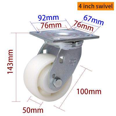 China 4 Inch Caster Wheels Heavy Duty 380kg Plate TPU Caster 734-26 for sale