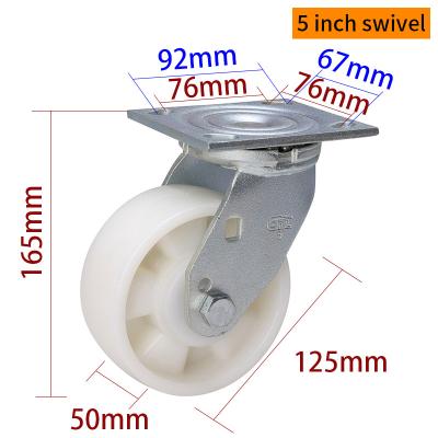 China 5 Inch Heavy Duty Casters 400kg Load Industrial Castor Wheels 125mm for sale