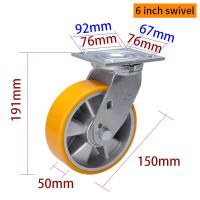 China Heavy Duty Castors 150mm 6 Inch Swivel Caster With Brake 736-86A for sale