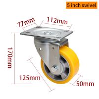 China 5 Inch Swivel Caster Wheels Heavy Duty Castors 125mm  775-86A for sale